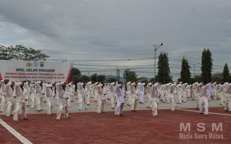 Polda Sulteng Gelar tradisi Kenaikan Sabuk Biru Kyu 5 Beladiri Polri ...